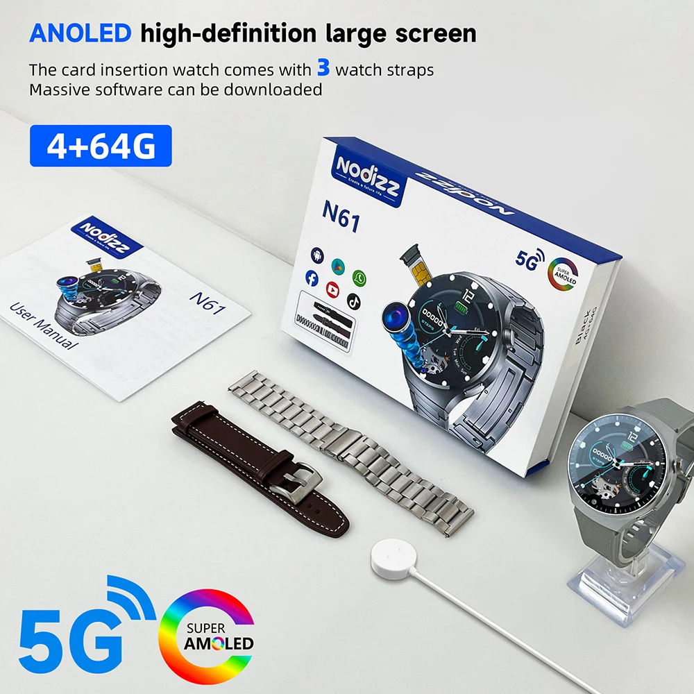2024 4G 5G Smart Watch N61 Amoled - High Definition & Waterproof