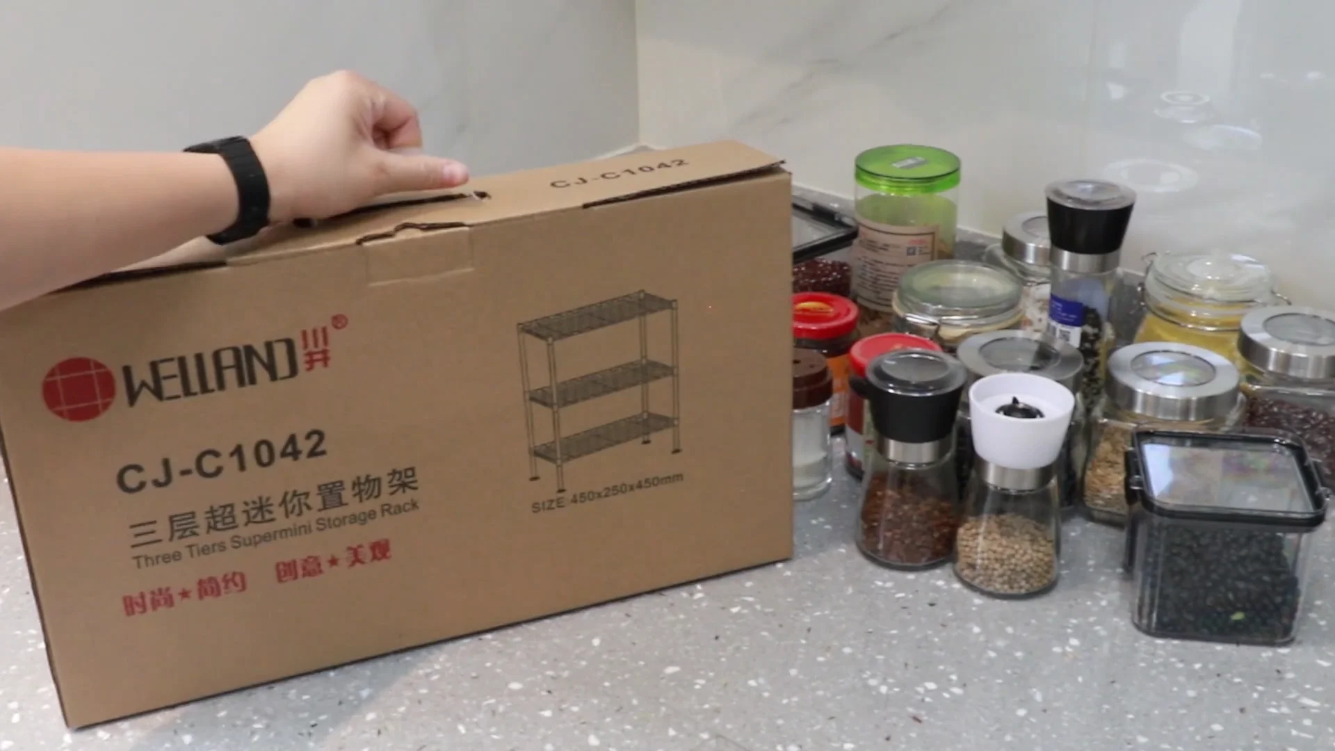 High Quality Chrome Plated 3 Tier Mini Display Kitchen Storage Wire ...