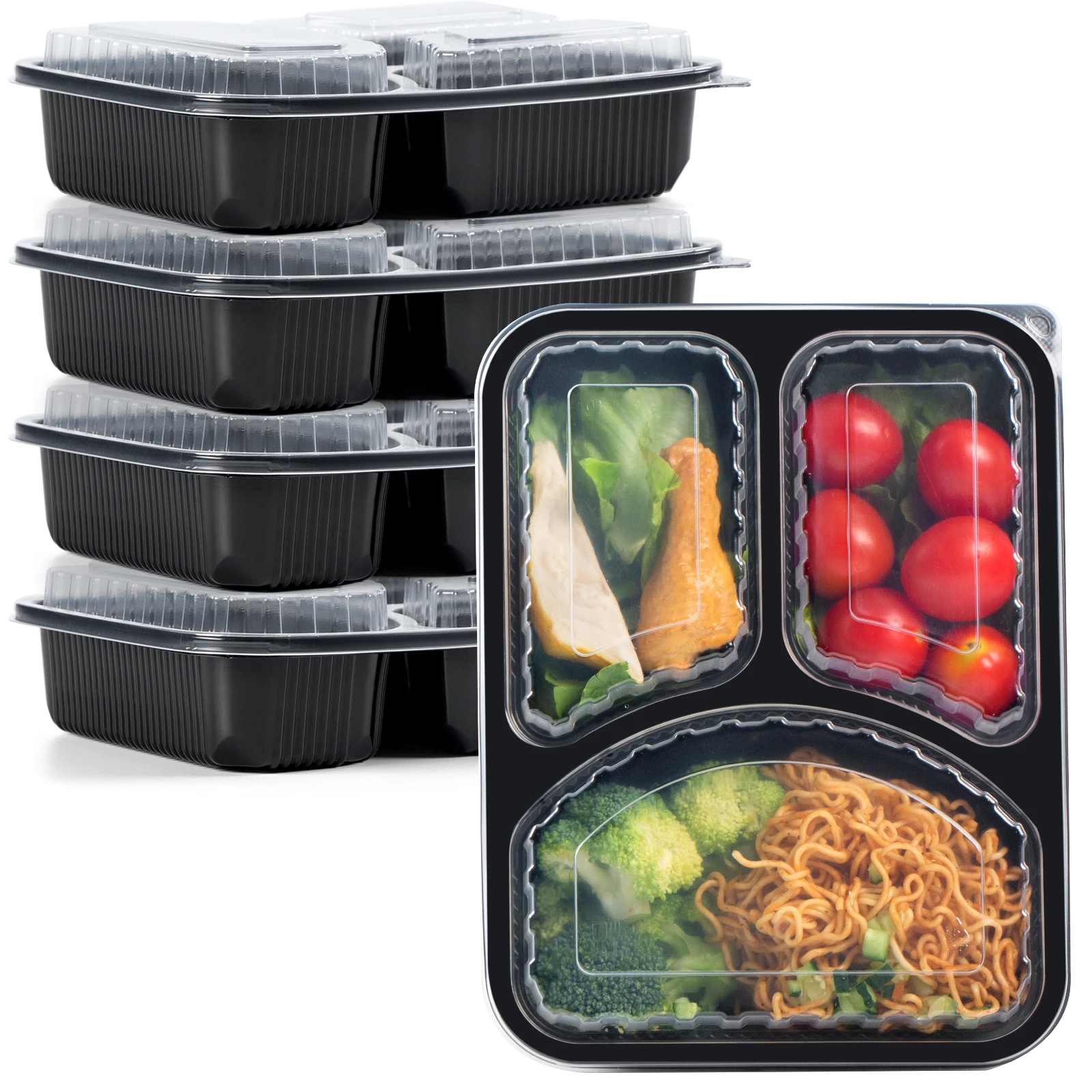 Bpa-free Plastic Freeze Food Storage Containers With Lids 38 Oz To Go ...