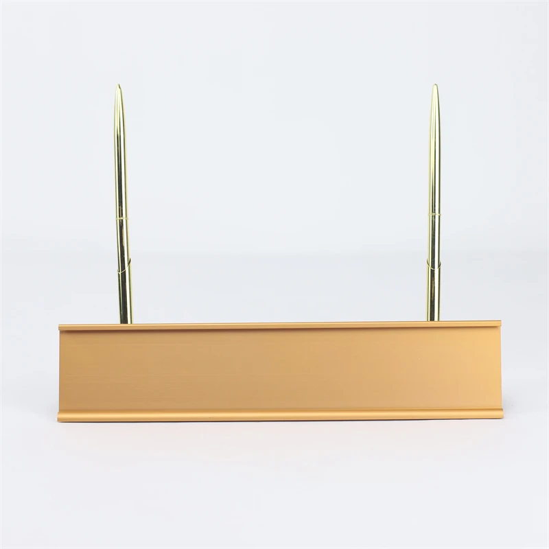 Aluminum Desk Name Plate With Double Gold Metal Pen Holder - Buy Custom ... Aluminum Desk Name Plate With Double Gold Metal Pen Holder - Buy Custom ...