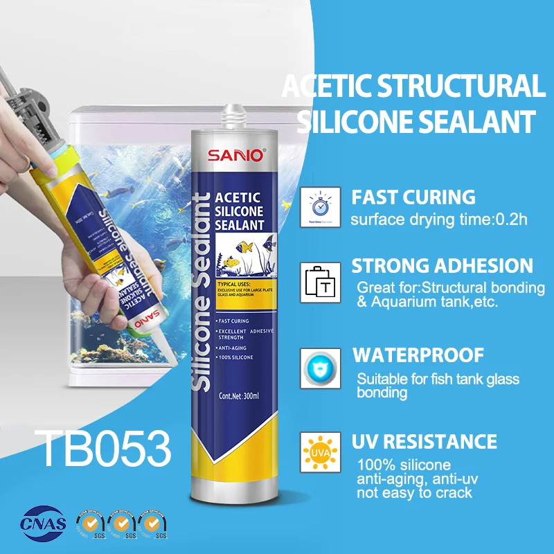 Sanvo Ex053 Water Tank Silicone Sealant For Aquarium Glass Glue Transparent Clear Waterproof ...