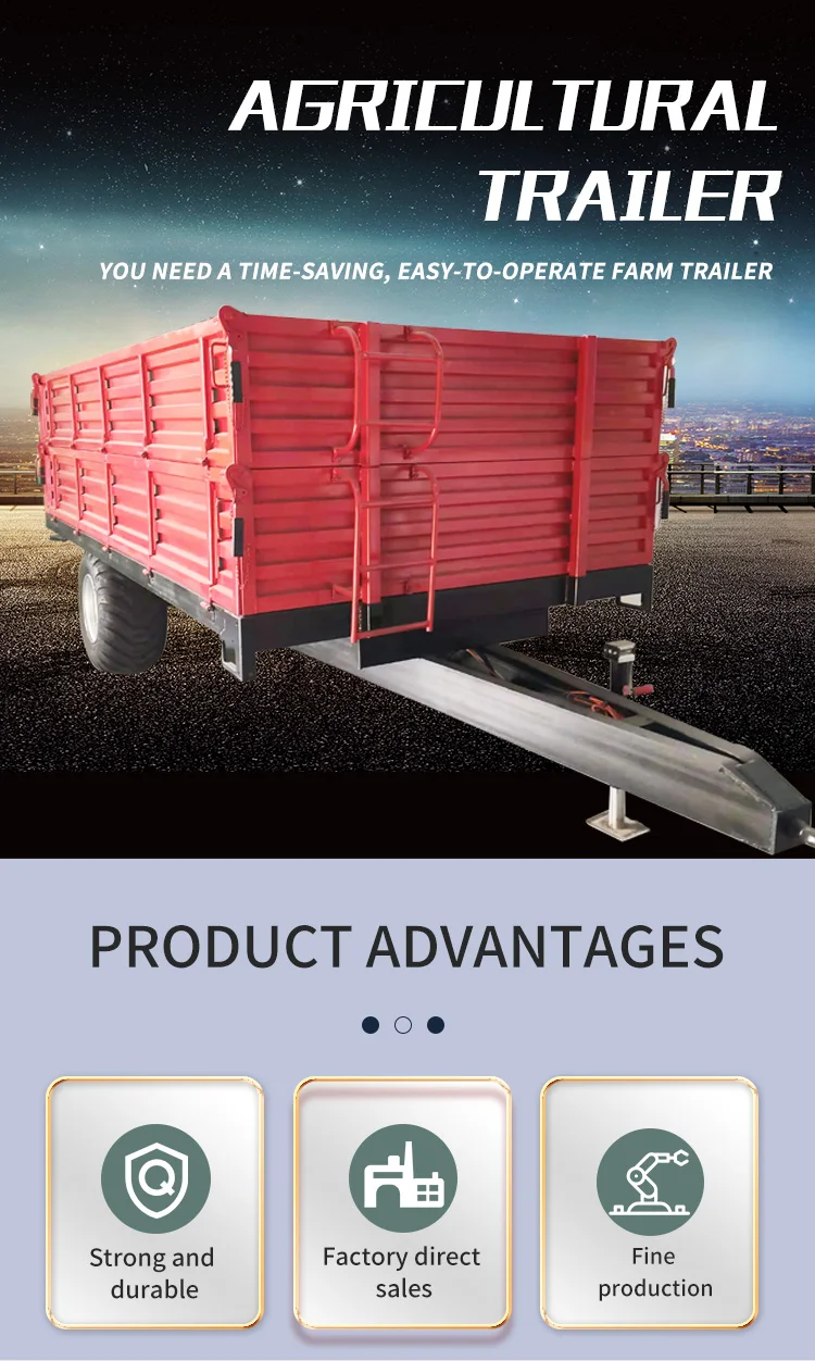 Agriculture Hydraulic Utility Tipping Trailer Farm Small Tractor 1.5t 2 ...