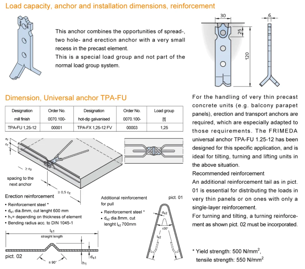 Prefabricated Lifting System Spread Anchor Sandwich Panel Anchor ...