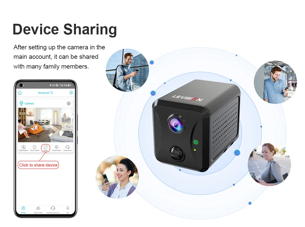 LS VISION 3MP Mini Wifi Camera with 940nm IR & Two-Way Audio