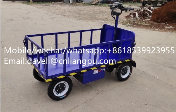 Warehouse Electric Platform Trolley Carts Flatbed 4 Wheel Truck With ...