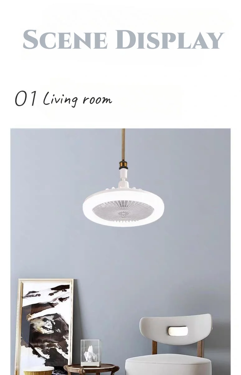 LED Ceiling Fan with Lighting Lamp Remote Control for Bedroom