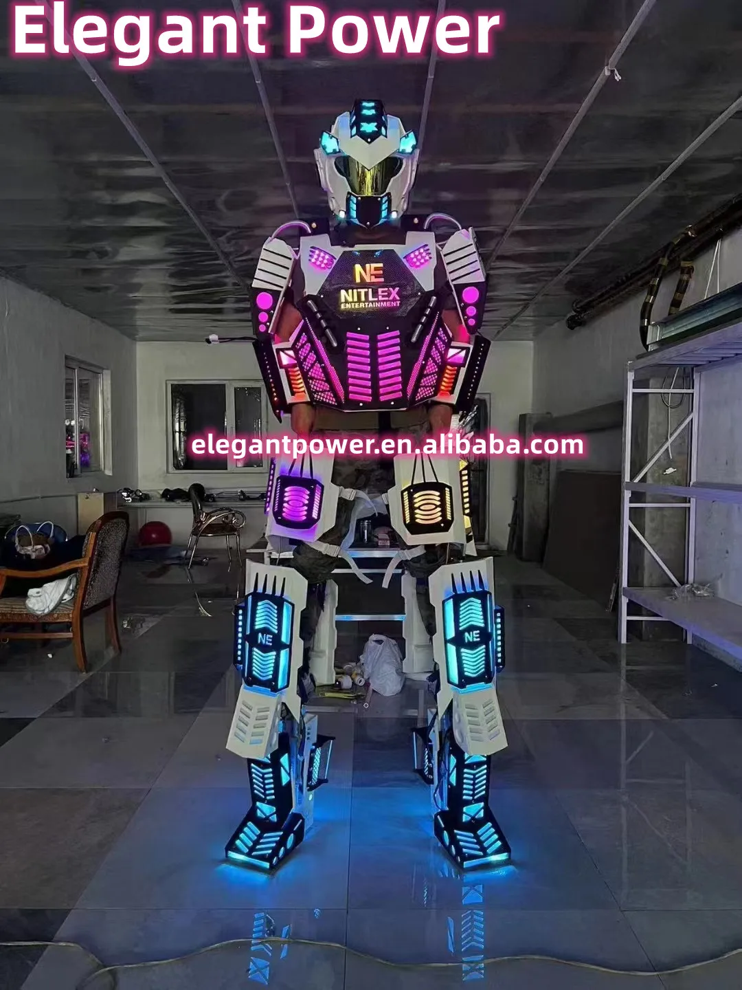 LED Robot Dance Costumes - Stylized for Nightclub Performance