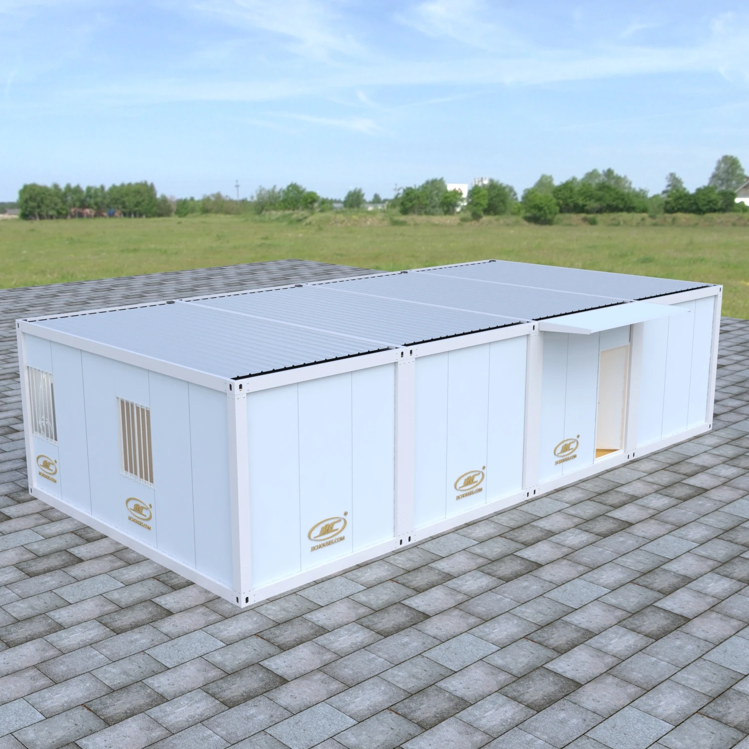 Modular Glassy Container House - Quick Assembly & Style