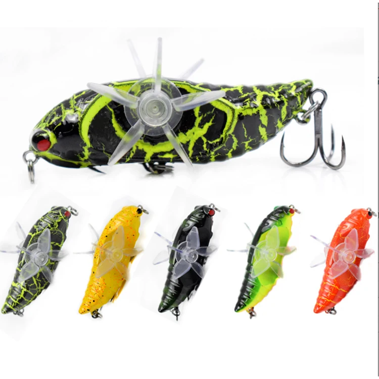 New Whopper Cicadas Popper 7.5cm/15g Topwater Fishing Lure Artificial ...