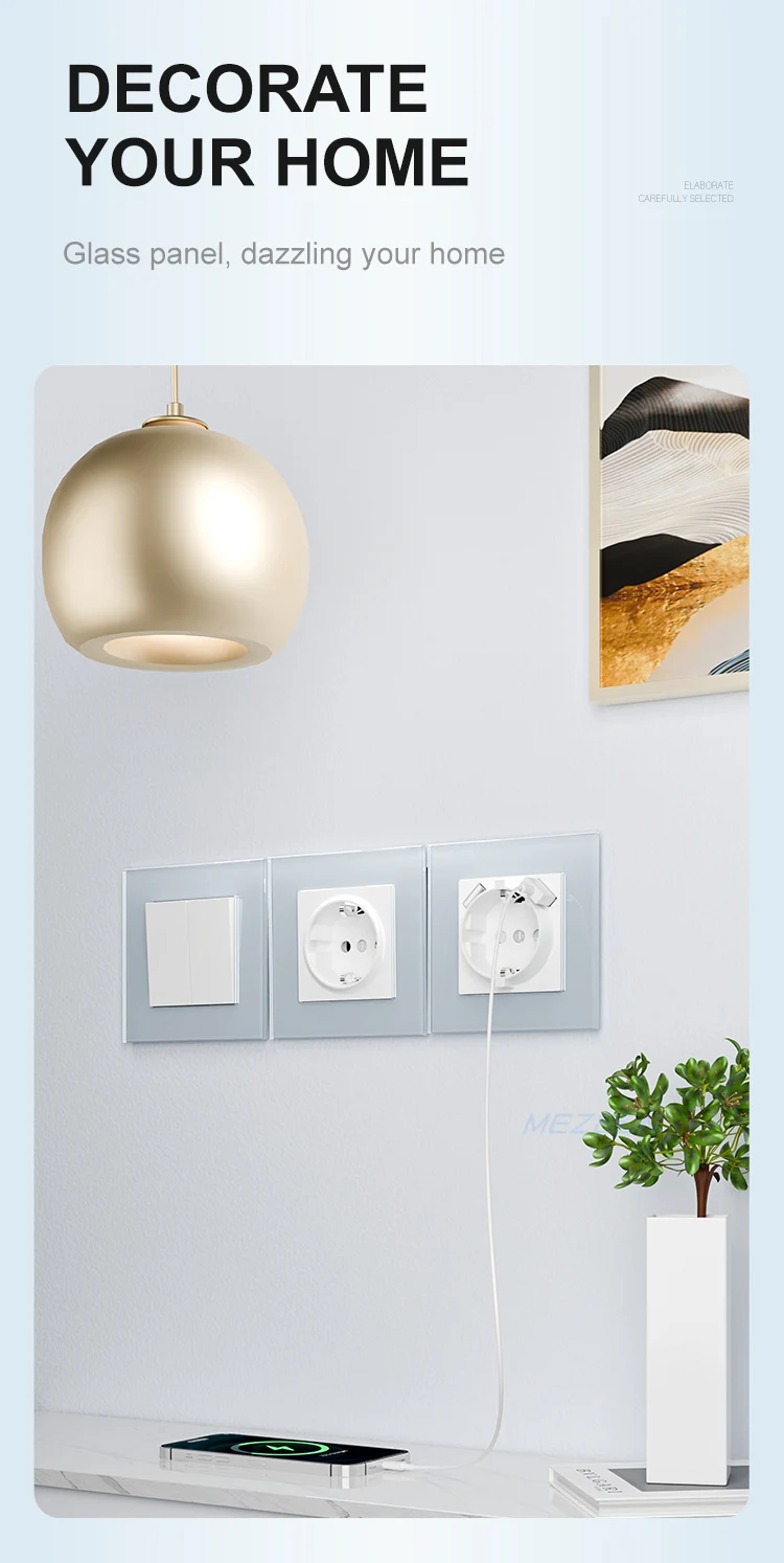 Euro AC Power Socket on the Wall 220V 230V 250V 16A EU Germany Plug ...