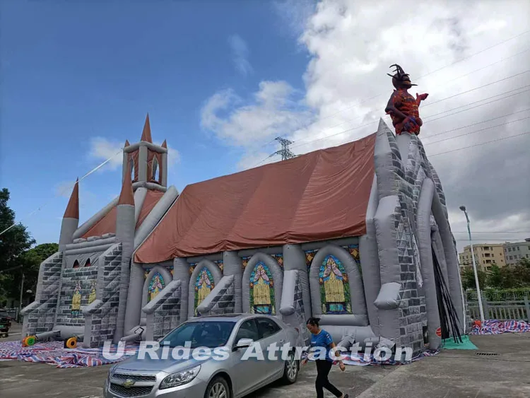 Customized Large 60 Ft PVC Air Building Devil Design Church