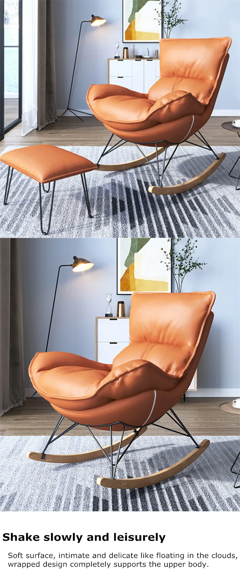 Simple Recliner Stable Chair Wooden Frameoutdoor Nap Rest Convenient ...