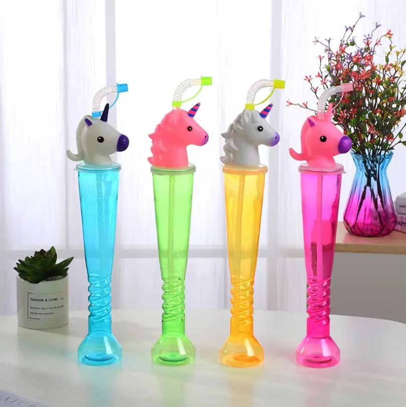 Luminous Plastic Cup Juice Drink Milk Tea Coffee Cold Drink Straw ...