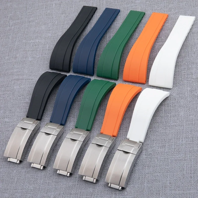 20mm Curved End Link with Soft Rubber Strap Set for R-Olexs Watchband