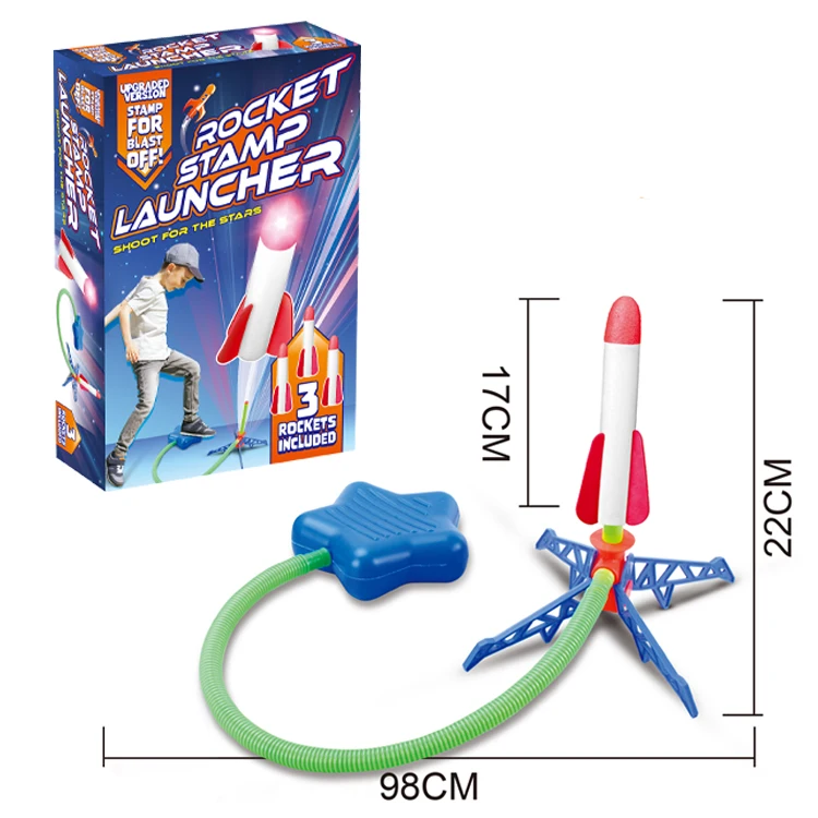 2022 Toy Rocket Launcher For Kids Shoots Up To 50 Feets 3 Foam Rockets ...