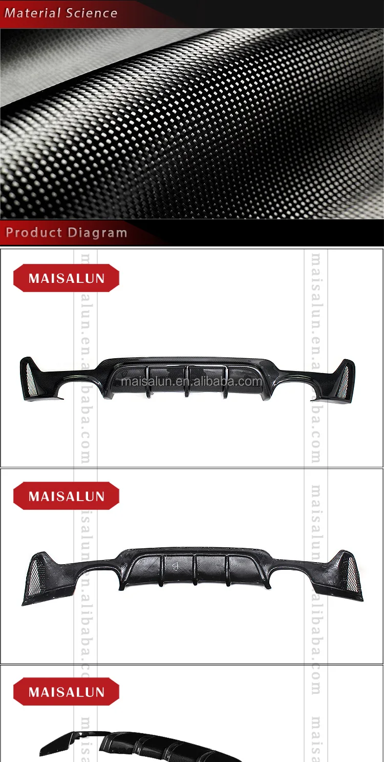 MP Style Carbon Fiber Rear Bumper Diffuser Lip for BMW 4 Series F32 ...