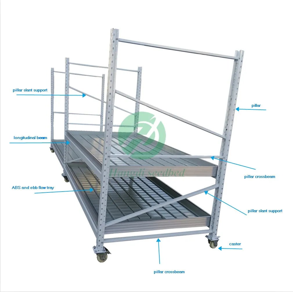 Multi Level Growing Rack System Vertical Rolling Benches With Tray For ...