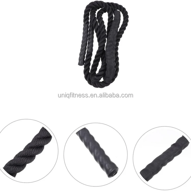 Uniq Heavy Duty Weighted Training Power Exercise 15m Anchor Battle Rope ...