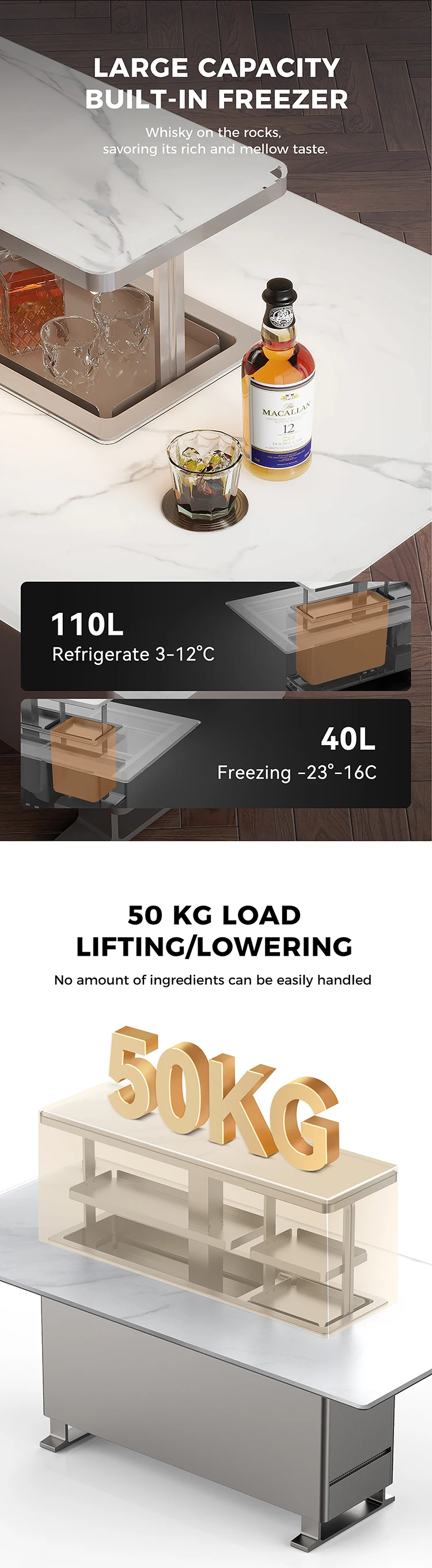 Smart Dining Table - Modern Multifunction Lift up Design