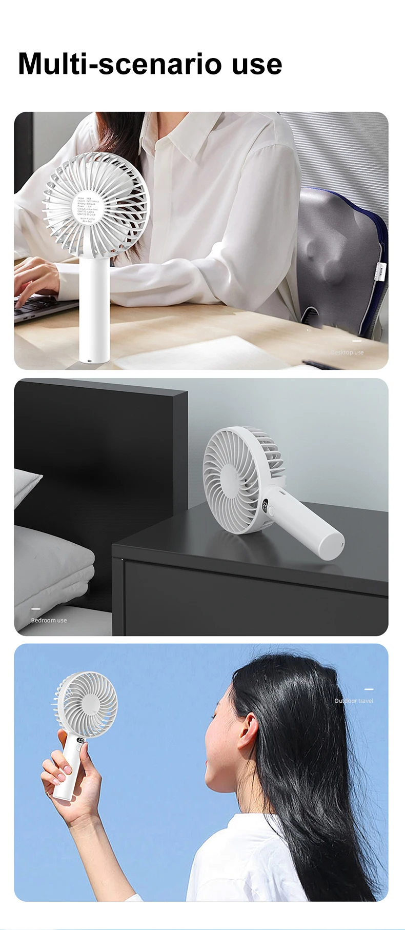 Portable Handheld Fan - Long Endurance Rechargeable Cooling