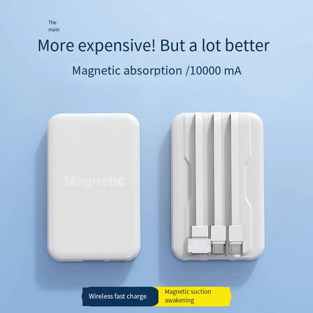 Small Size Emergency Powerbank 5000mah 10000mah Wireless Magnetic ...