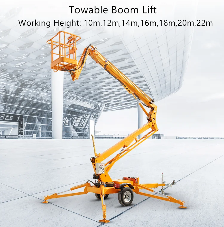 Cheap 12m Cherry Picker Towable Manlift Boom Lift Articulated Lift On ...