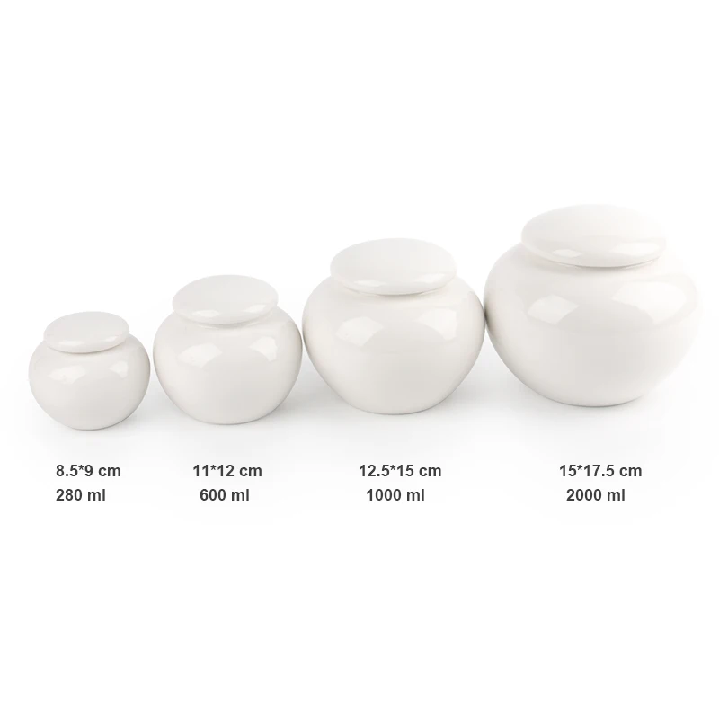 Wholesale Sublimation White Porcelain Jar Urn for Pet Memorial