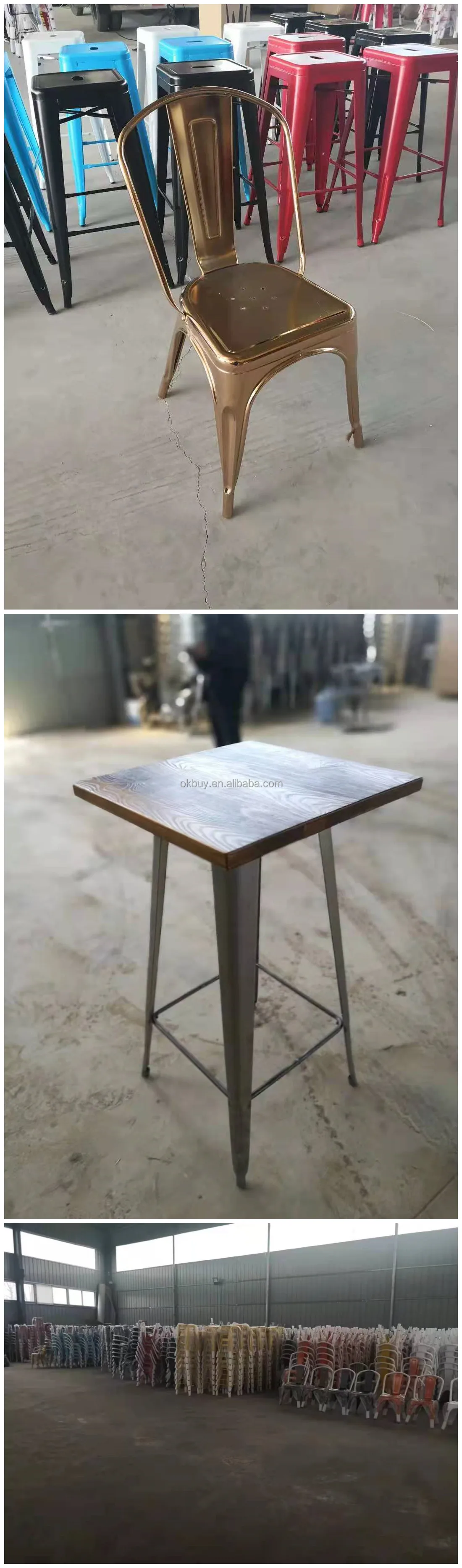 Cafe Chair Restaurant Colorful Metal Iron Side Steel Stackable ...