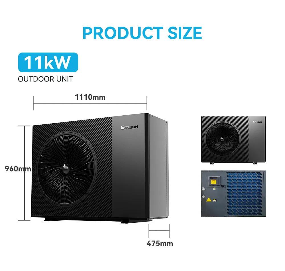 SPRSUN R290 DC Inverter Heat Pump Water Heater for Heating, Cooling ...