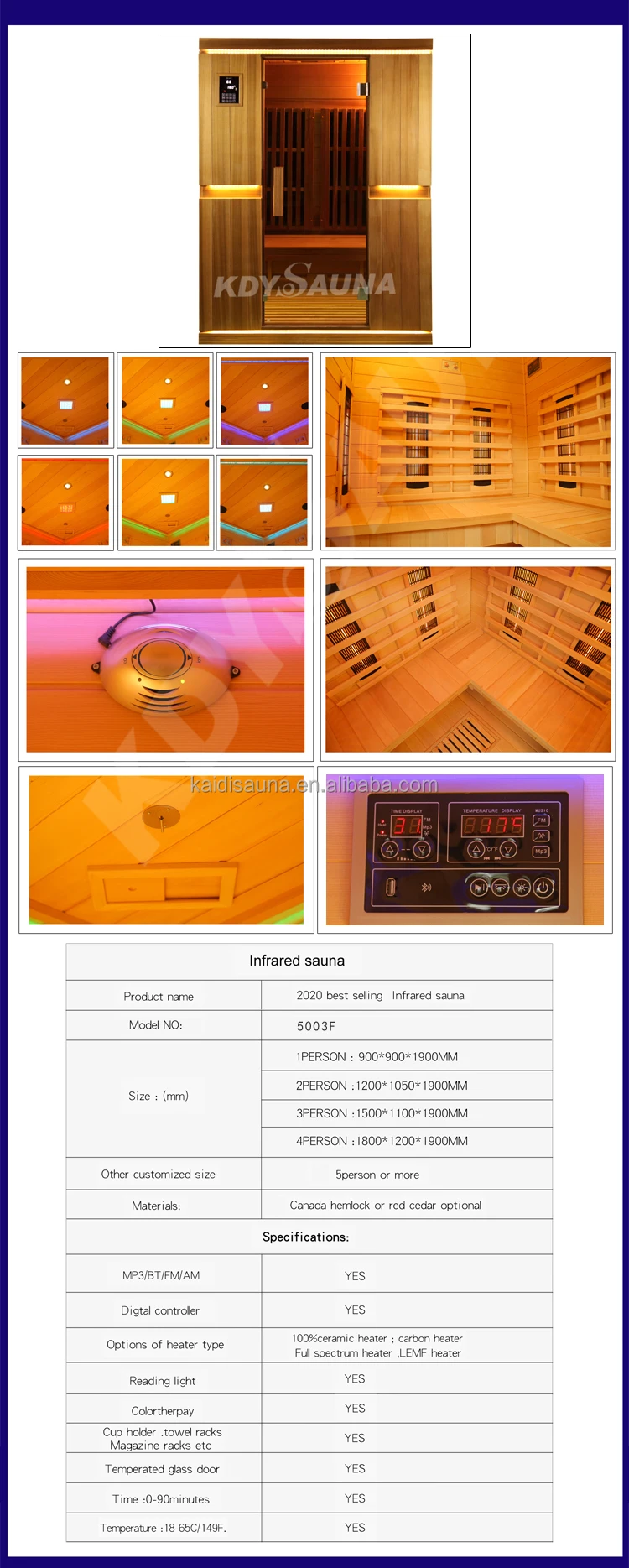 Hemlock Outdoor Barrel Sauna Low Emf Cedar Wood 3-4 Persons Outdoor Infrared Barrel Sauna Room ...