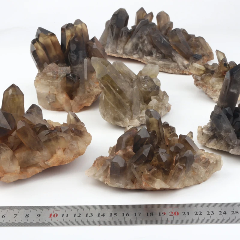 Natural Black Smoky Quartz Crystal Point Healing Stones Crystal Cluster ...