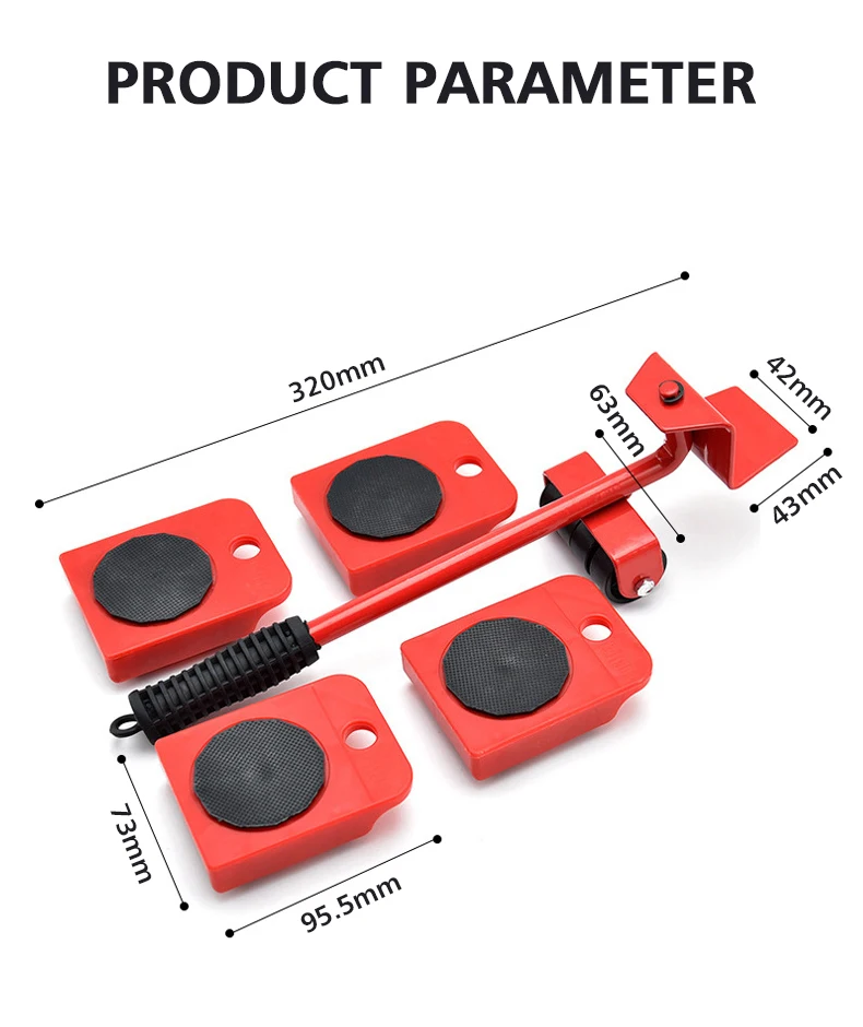 Efficient Furniture Moving Tool Set - Easy & Heavy Lifting