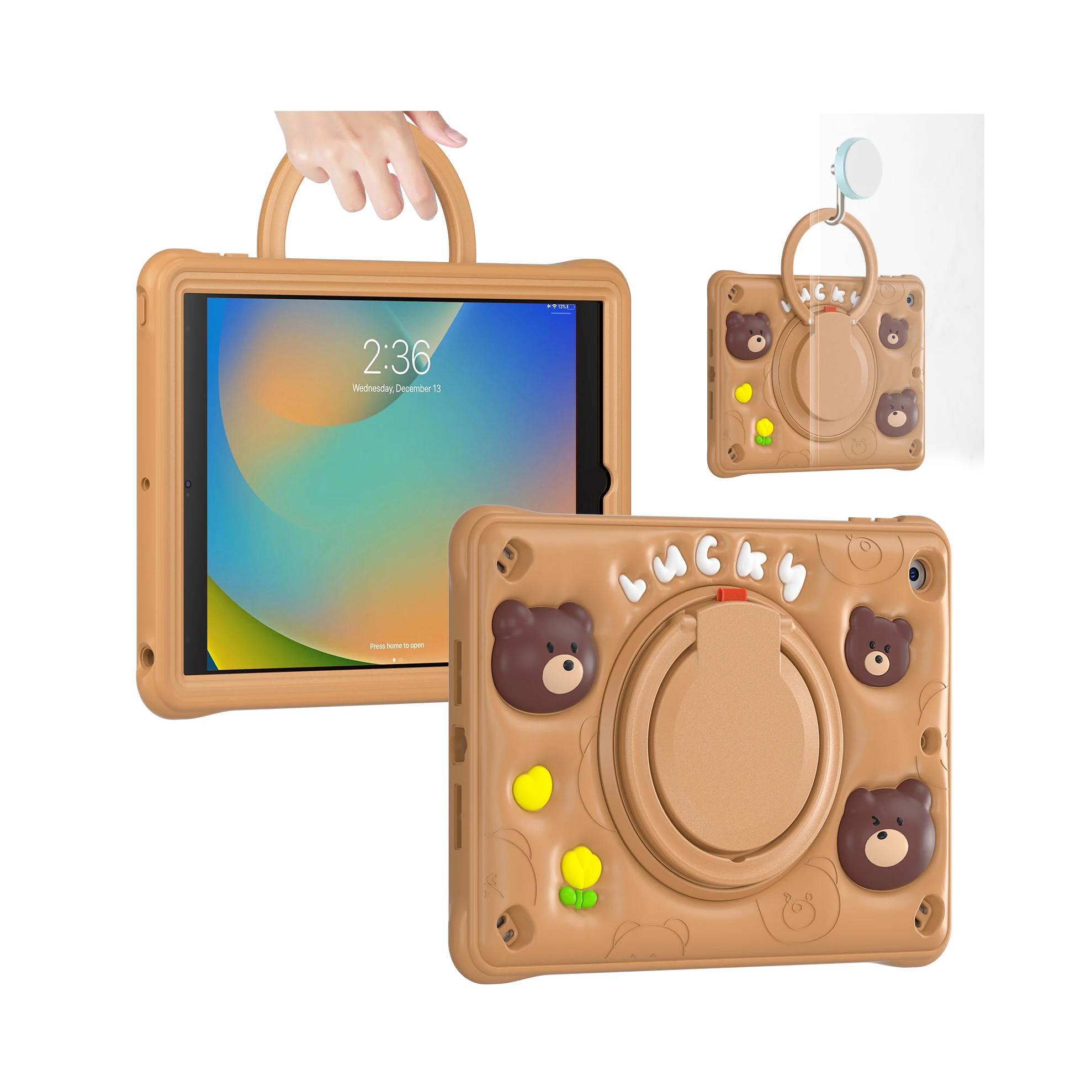 Cute Cartoon Kids Safe Silicone Cover For IPAD 10.2 7th/8th/9th pro 10. ...