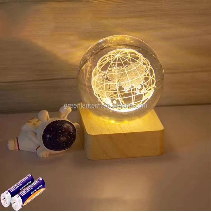 Battery Powered Wood Light Base - LED Night Lamp Stand