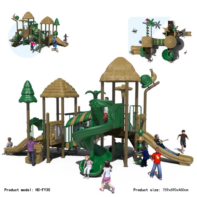 Multifunctional Amusement Park Outdoor Playground Set Plastic Slide ...