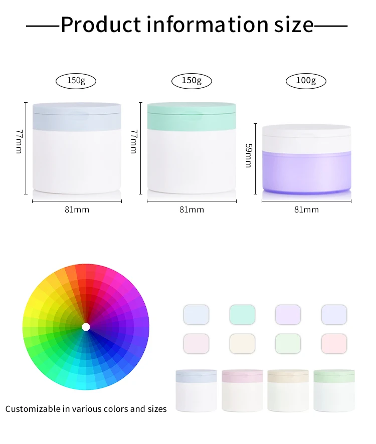 Skincare Cosmetic Cream Container Empty Spatula Jar Kit 100g 150g ...