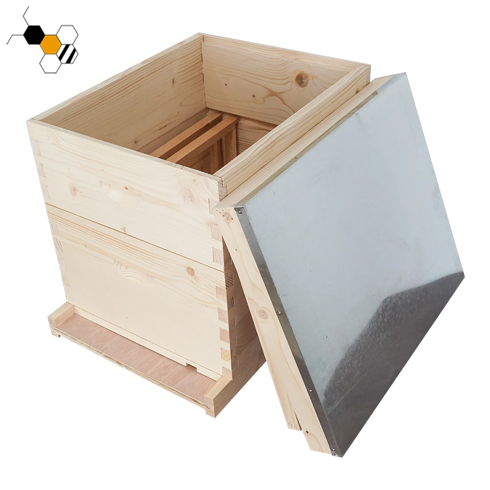 Wood Painted Blue Bee Hive - Langstroth Beehive (1 Year Warranty)