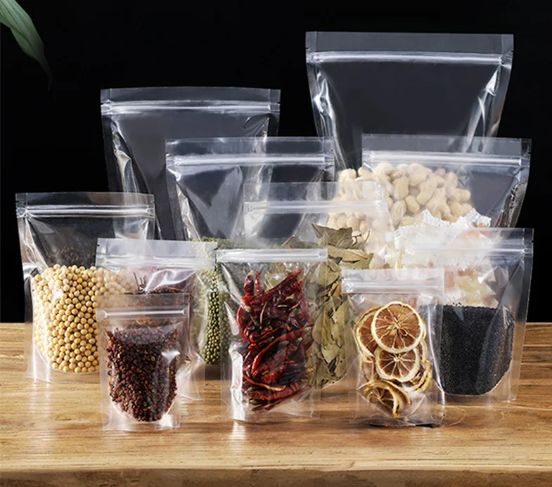 Resealable Ziplock Doypack Stand Up Pouch Clear Transparent Plastic ...