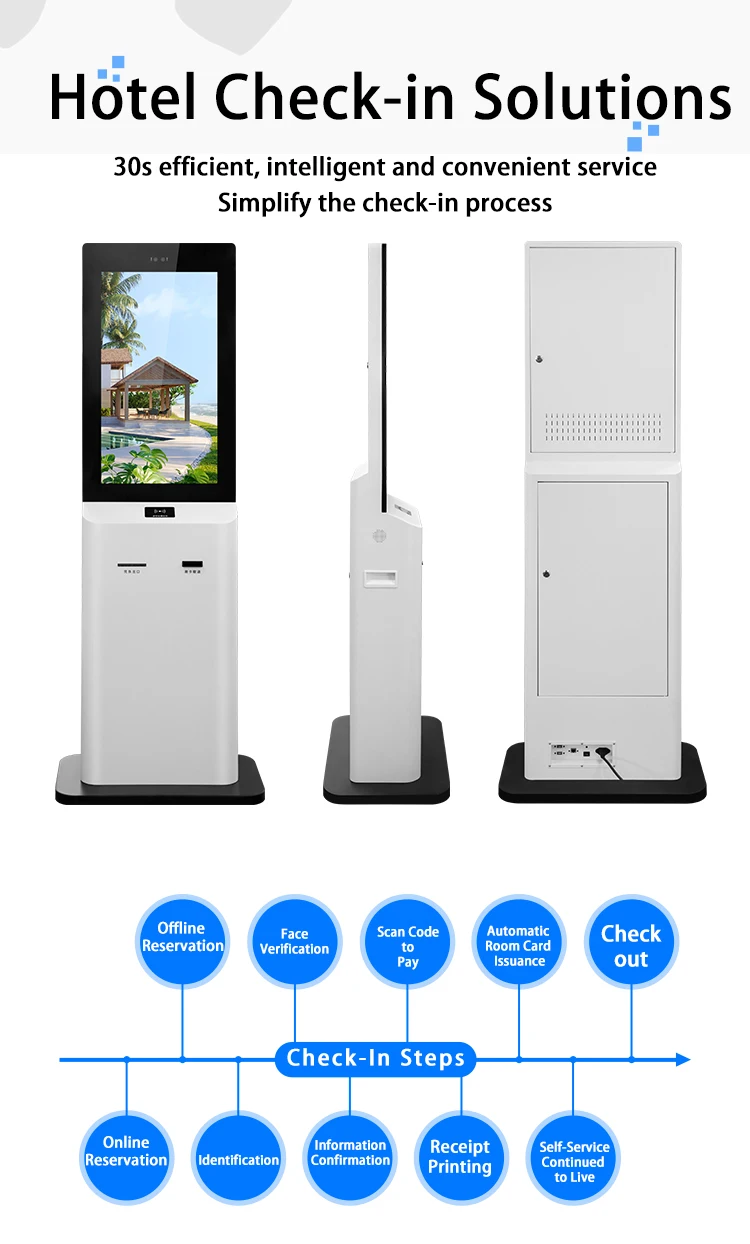 Mjk 32 Inch Hotel Check In Kiosk With Room Card Dispenser Self-service ...