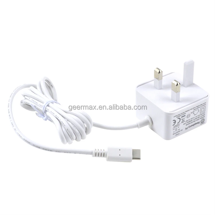Raspberry Pi 4B Power Supply Type C UK EU US DC 5.1V 3A Official USB-C ...