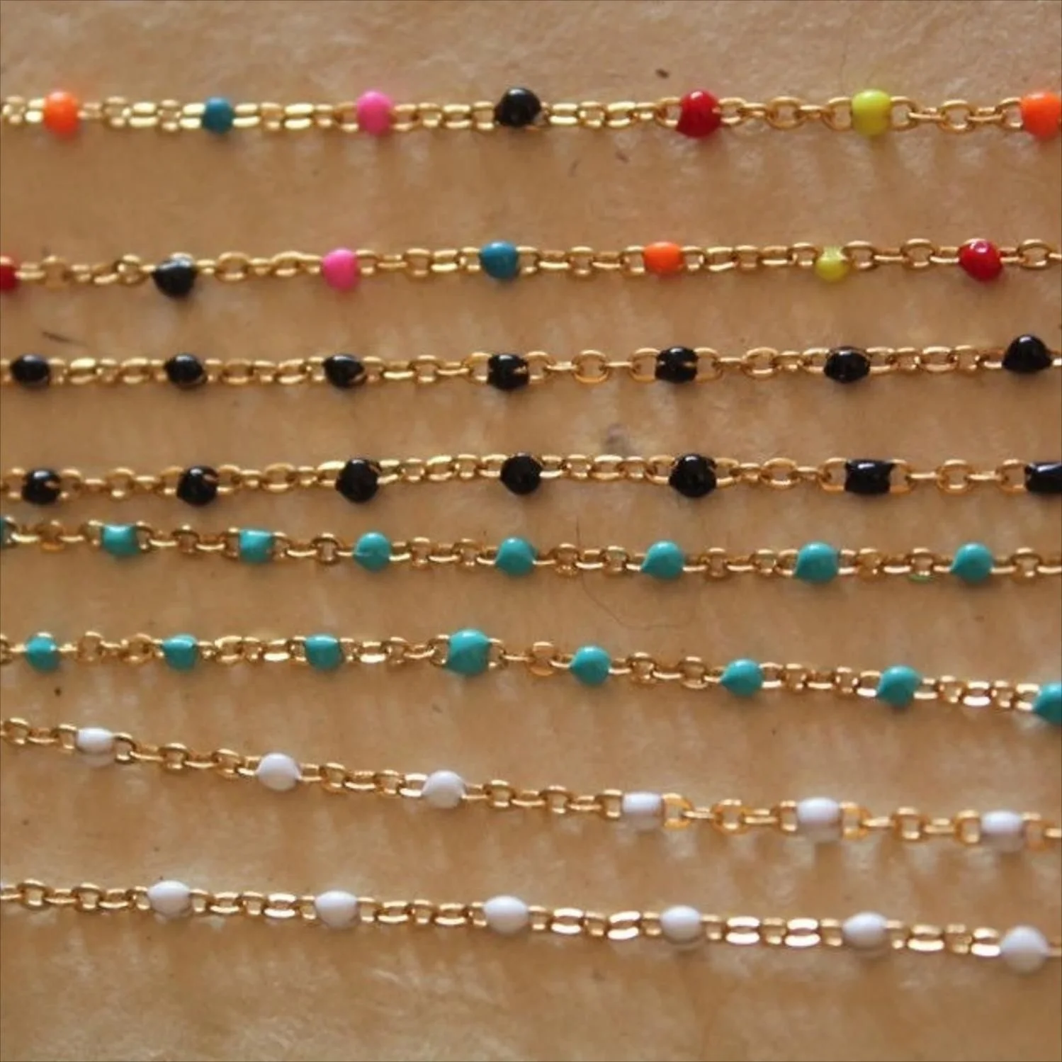 Stainless Steel Sacred Heart Jesus Rose Colored Rosary Chain