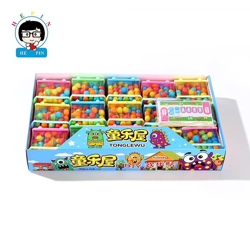 Multi Color Fruit Flavoured House Shaped Tablet Candy Toy Candy With ...