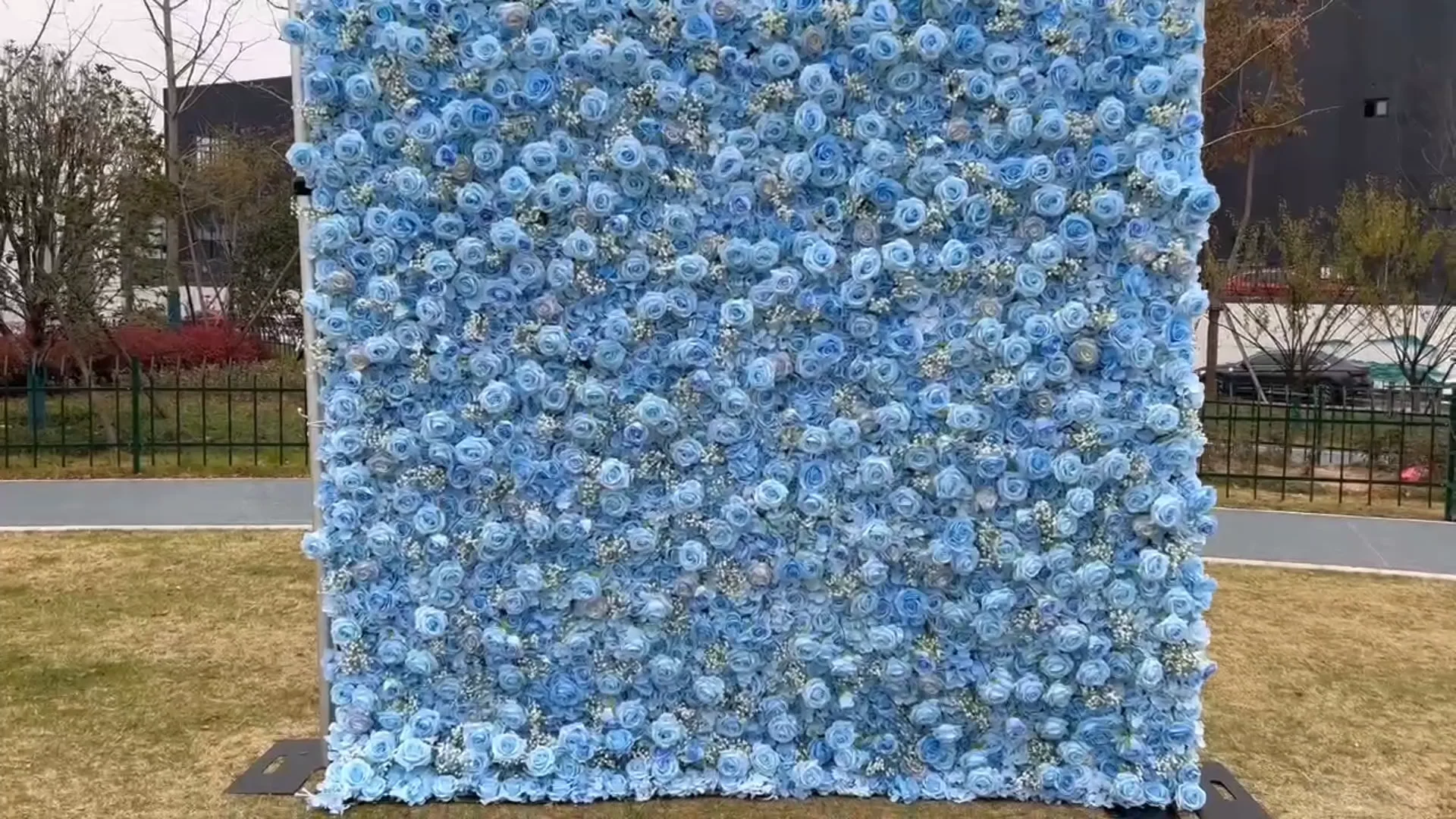 E- Beauty Salon Decoration Artificial Hydrangea Flower Walls Fake Blue ...