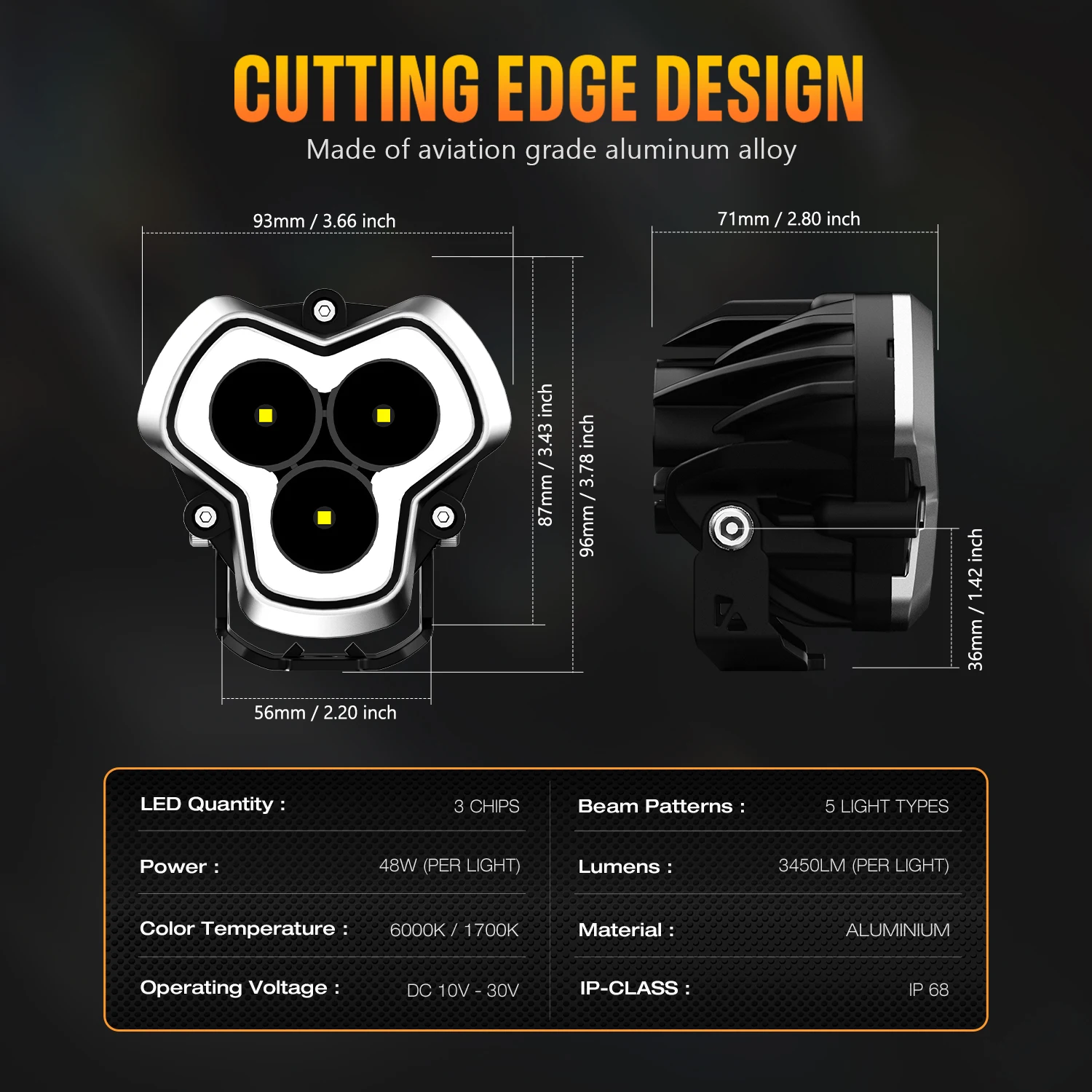 Novsight Halo 3inch 6inch LED Driving Light Laser Beam Spot Light for ...