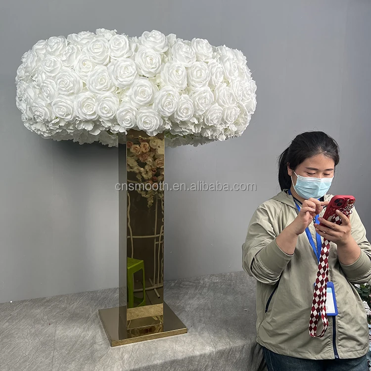 100cm Tall Gold Pyramid Flower Stand Wedding Events Party Table Metal ...