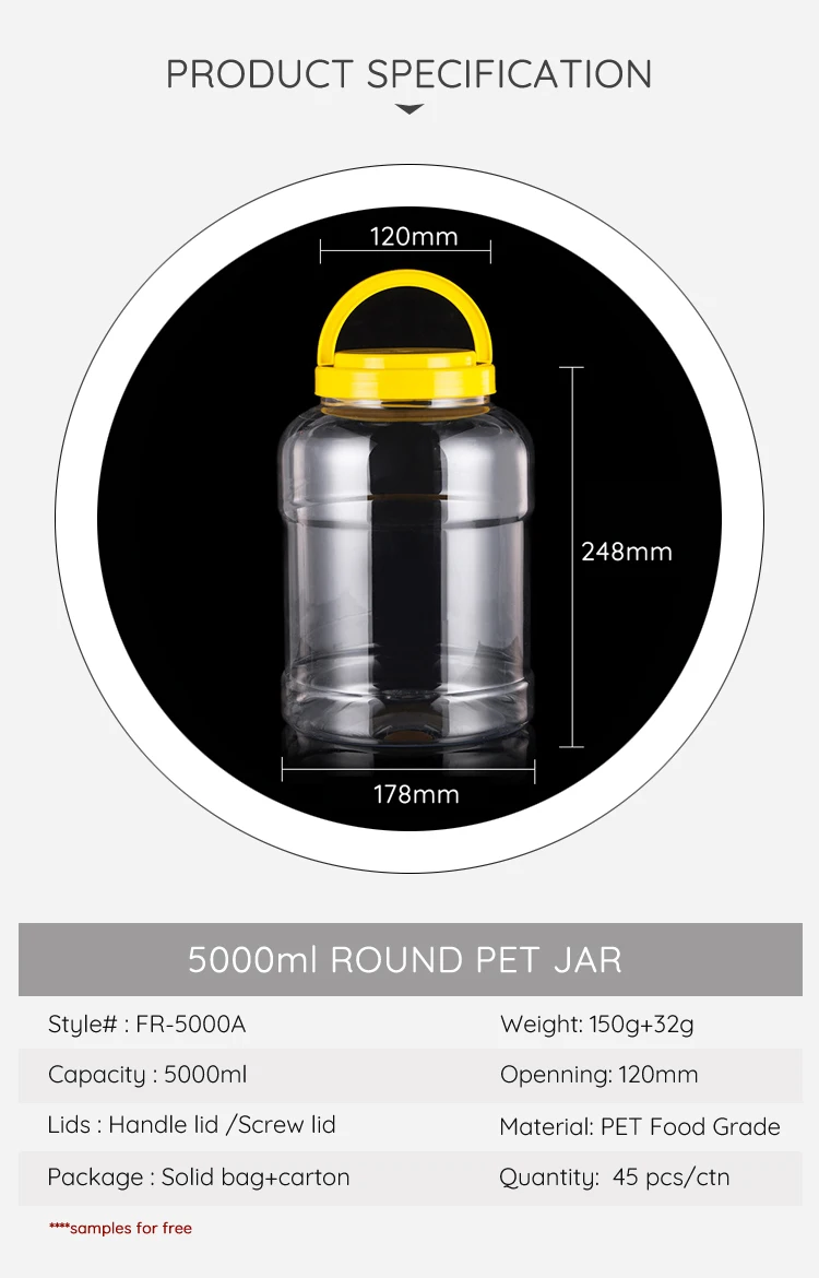 5 Litre Plastic Container - Perfect for Food Packaging