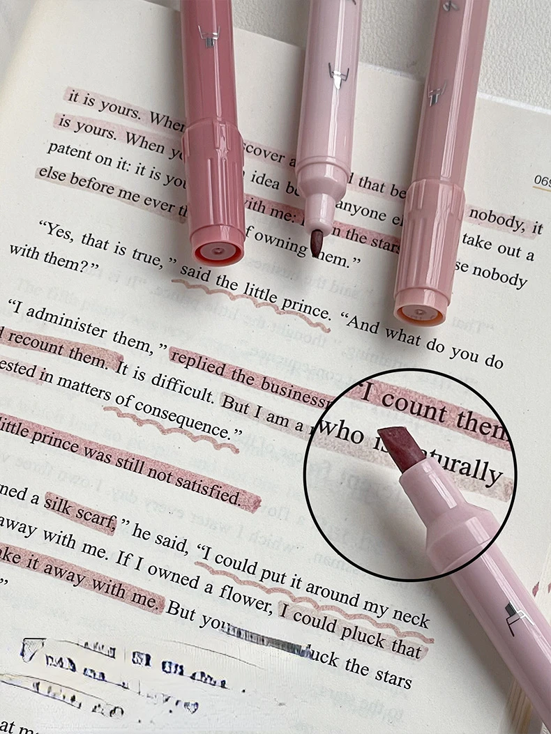 Cute Gradient Double Tips Block Highlighters - 12 Colors