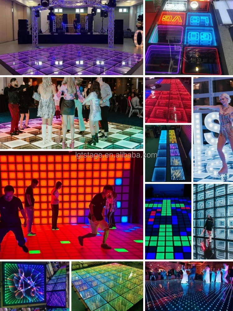 LGT 3D Starry Dance Floor LED Star Mirror Tile Light for Weddings ...