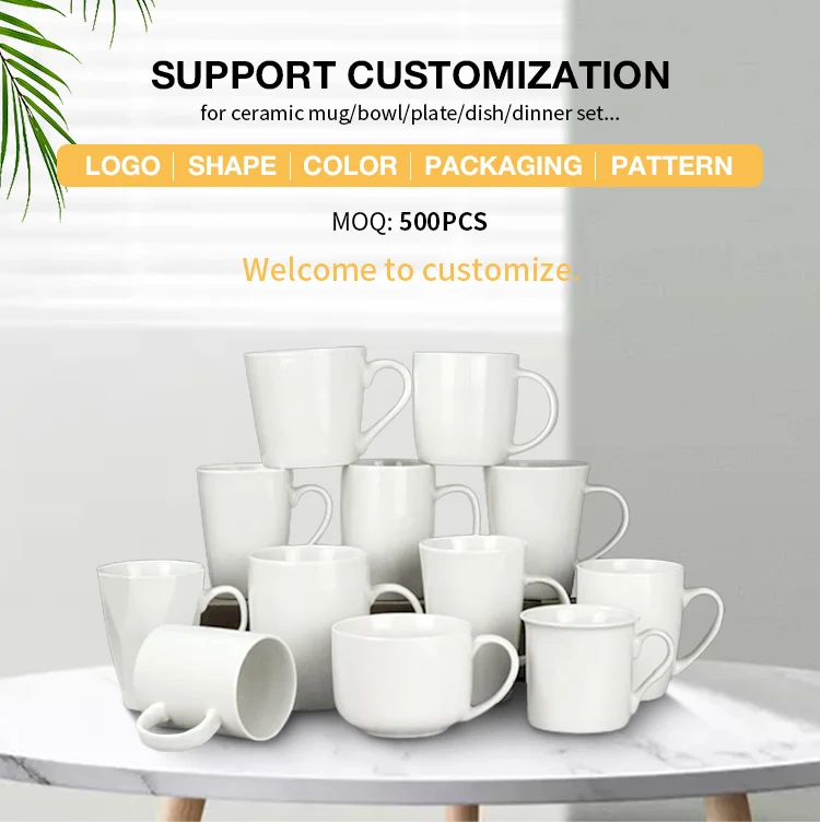 Porcelain Cups Custom Tea Mugs With Logo Ceramic Coffee Mugs ...