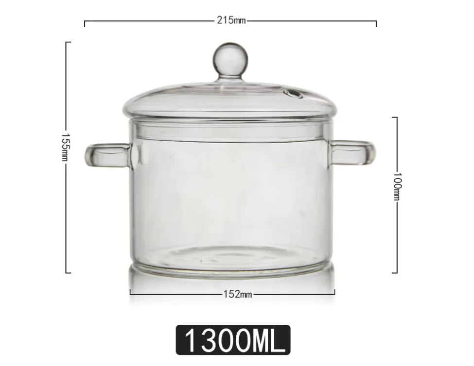 Wholesale Fashion Heat-resistant High Borosilicate Clear Glass Pot For ...